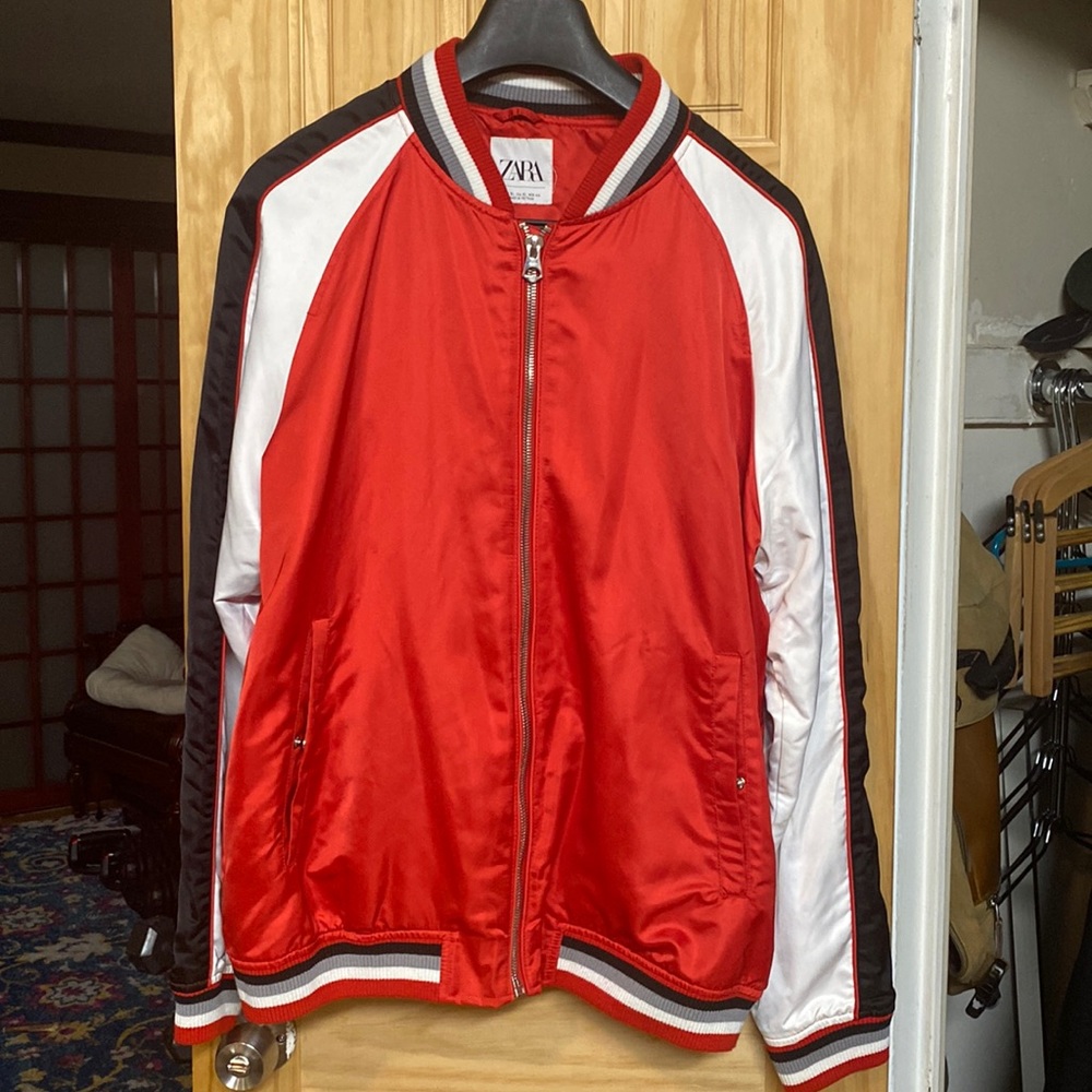 Zara Men’s Bomber Baseball Varsity Jacket Size Xl - Gem